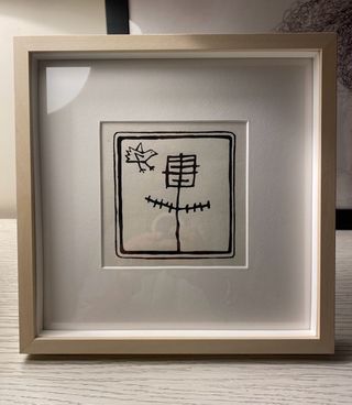 Illustrazione xilografica con cornice in legno