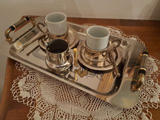 SET CAFFÈ ACCIAIO E PORCELLANA