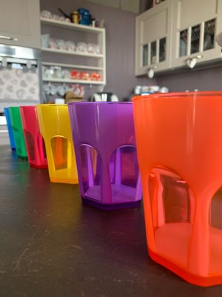 6 bicchieri plastica colorata