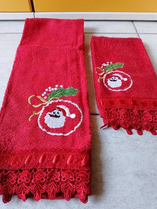 Set 2 asciugamani natalizi 100% cotone