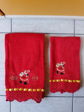 2 asciugamani natalizi 100% cotone