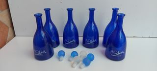 6 Bottiglie Vetro Blu per Acqua Solarizzata 700 ML