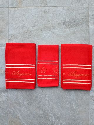 Set 3 asciugamani natalizi 100% cotone