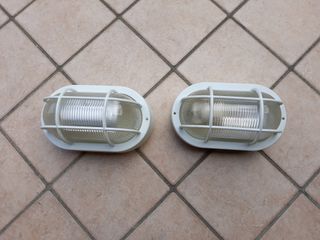 Plafoniere a gabbietta bianche, 2 pezzi