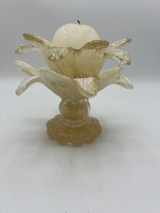 candeliere bisnco oro a fiore