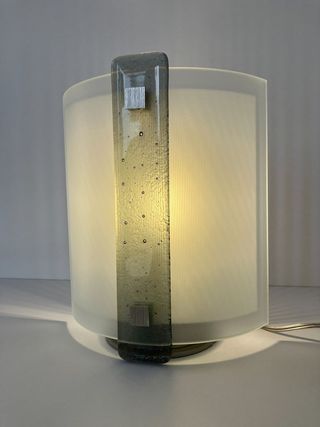 Lampada vetro soffiato grigio