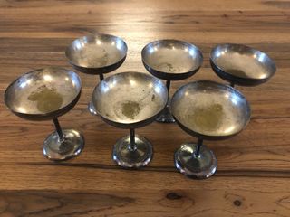 Set di 6 coppe in argento placcato