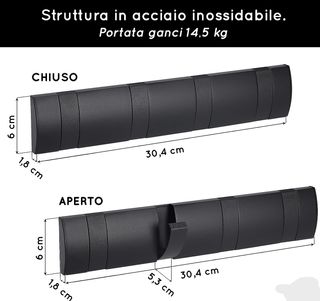 Appendiabiti da parete in acciaio NUOVO