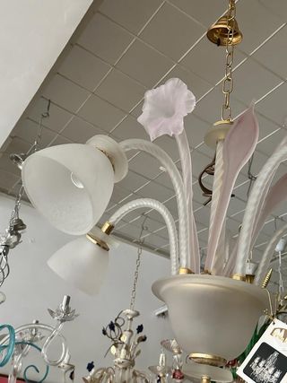 Lampadario in vetro a 5 braccia