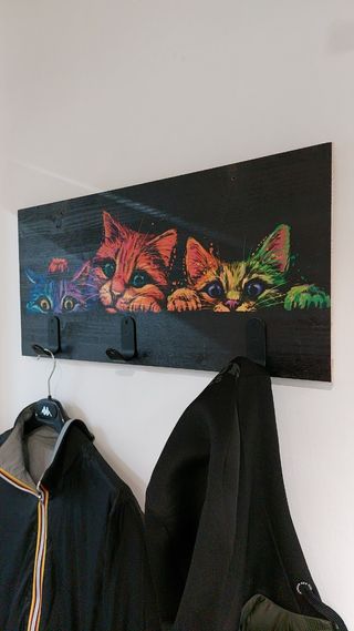 Appendiabiti stampato su legno