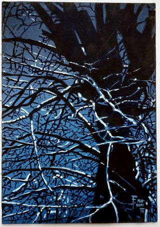 Quadro Flavio Mairani 1974 acrilico su tela 35x50