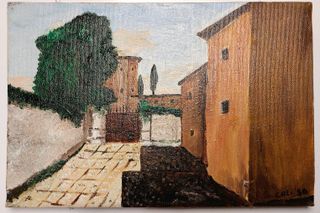 Quadro CALI paesaggio città olio su tela 20x30