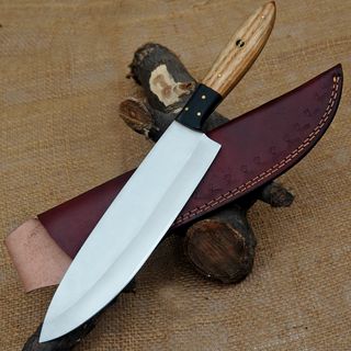 Coltello cuoco forgiato a mano in acciaio carbonio