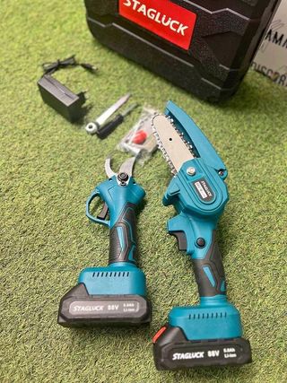 Forbici elettriche e motosega doppia batteria con