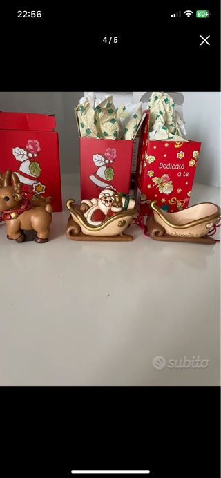 thun renne natalizie e slitte con scatola