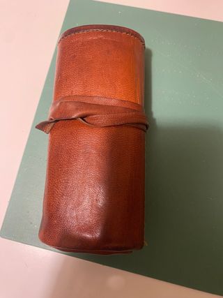 rotolo astuccio portamatite in vera pelle