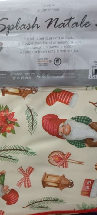 Tovaglia antimacchia rotonda natalizia