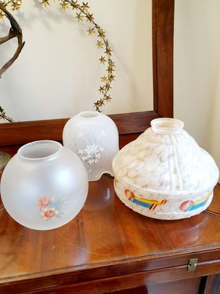 tris paralumi vintage vetro