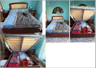 letto contenitore con schienale imbottito