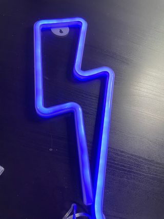 Luce neon fulmine blu