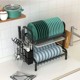 Scolapiatti 2 ripiani con vassoio