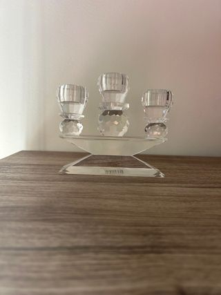 candelabro tre fiamme in cristallo