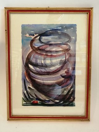 Acquerello astratto firmato MP