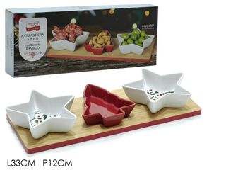 Antipastiera natalizia con base in legno