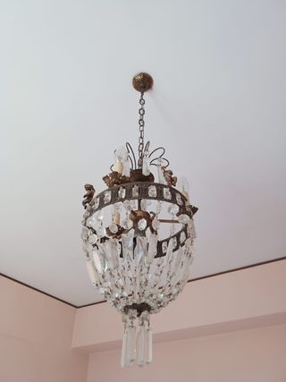 Lampadario ottone vintage
