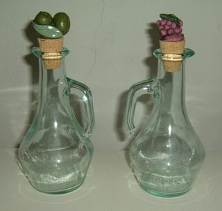 COPPIA OLIO + ACETO CON TAPPI DECORATIVI NUOVI