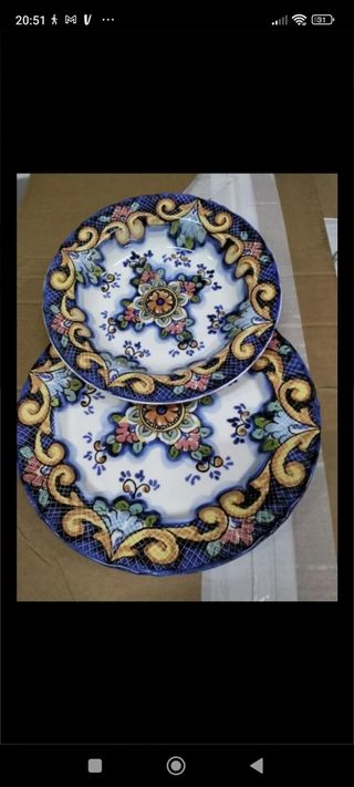 Set di piatti 12 pezzi dipinti a mano