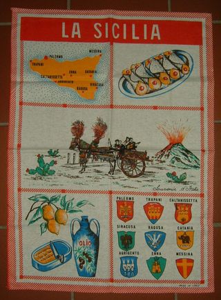VINTAGE STROFINACCIO REGIONE SICILIA CM.49X69