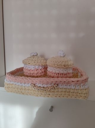 Set cestini in crochet.