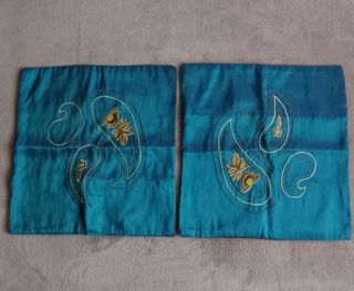 Federe cuscini blu pavone