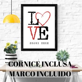 40x30 Quadro Amore, Love - Stampa con cornice