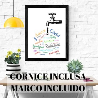 40x30 Quadro Parola Amore Love Stampa con cornice