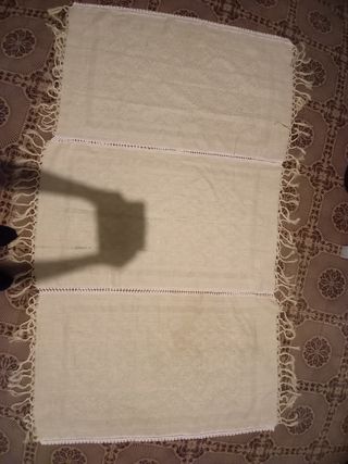 Copritavolo rettangolare di tela antico