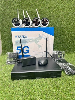 KIT 4 TELECAMERE WIRELESS WIFI CON NVR