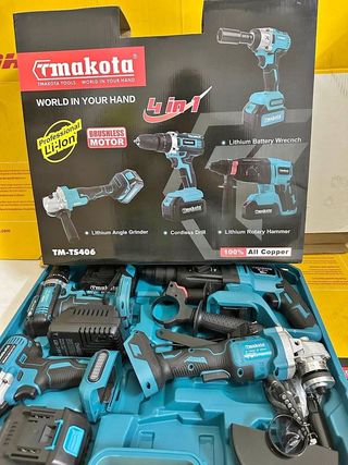 Kit Professionale 4 in 1 a Batteria: Trapano Avvit