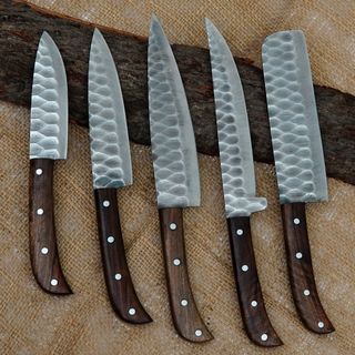 Kit coltelli cucina forgiato a mano in Damasco