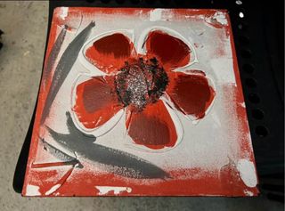 quadretto fiore rosso