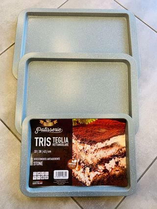 Tris teglie 33-38-43 cm antiaderente