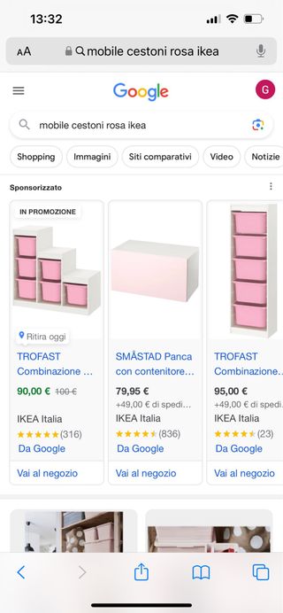 mobile con cestoni bambini