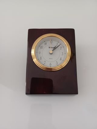 Orologio da tavo bas in radica di noce e bordo oro