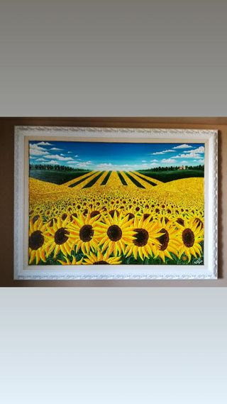 Dipinto su tela girasoli cm 86 x cm 115