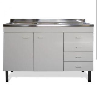 Lavello acciaio 2 bocche + sottolavello