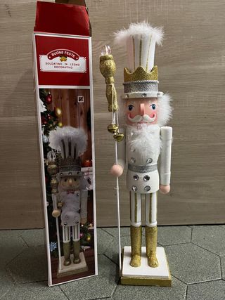 Schiaccianoce Natale legno 45cm