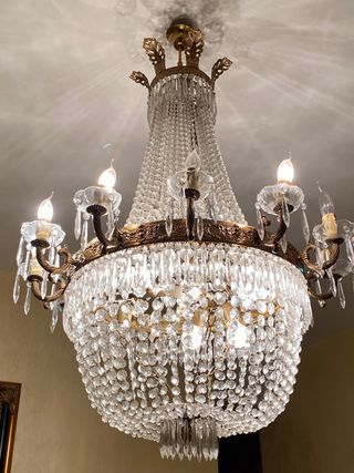 Lampadario dorato da salotto