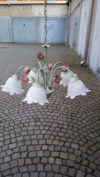 Lampadario con fiori + abatjour