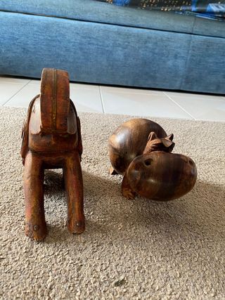 Animali di legno massello